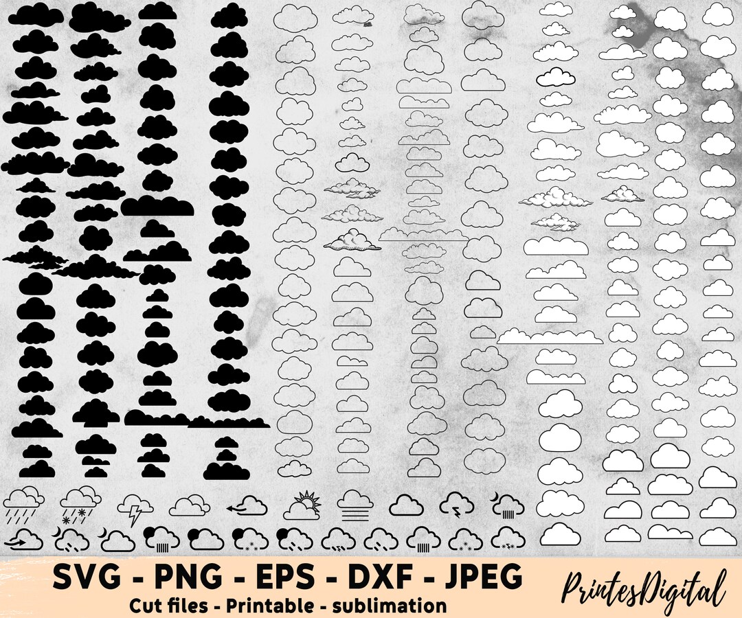 276 Cloud Svg, Cloud Png, Cloud Vector, Cloud Bundle Svg, Cloud Clipart ...