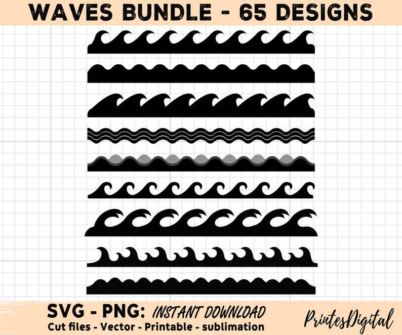 65 Wave Svg Bundle Wave Png Wave Svg Waves Svg Png Wave - Etsy New Zealand