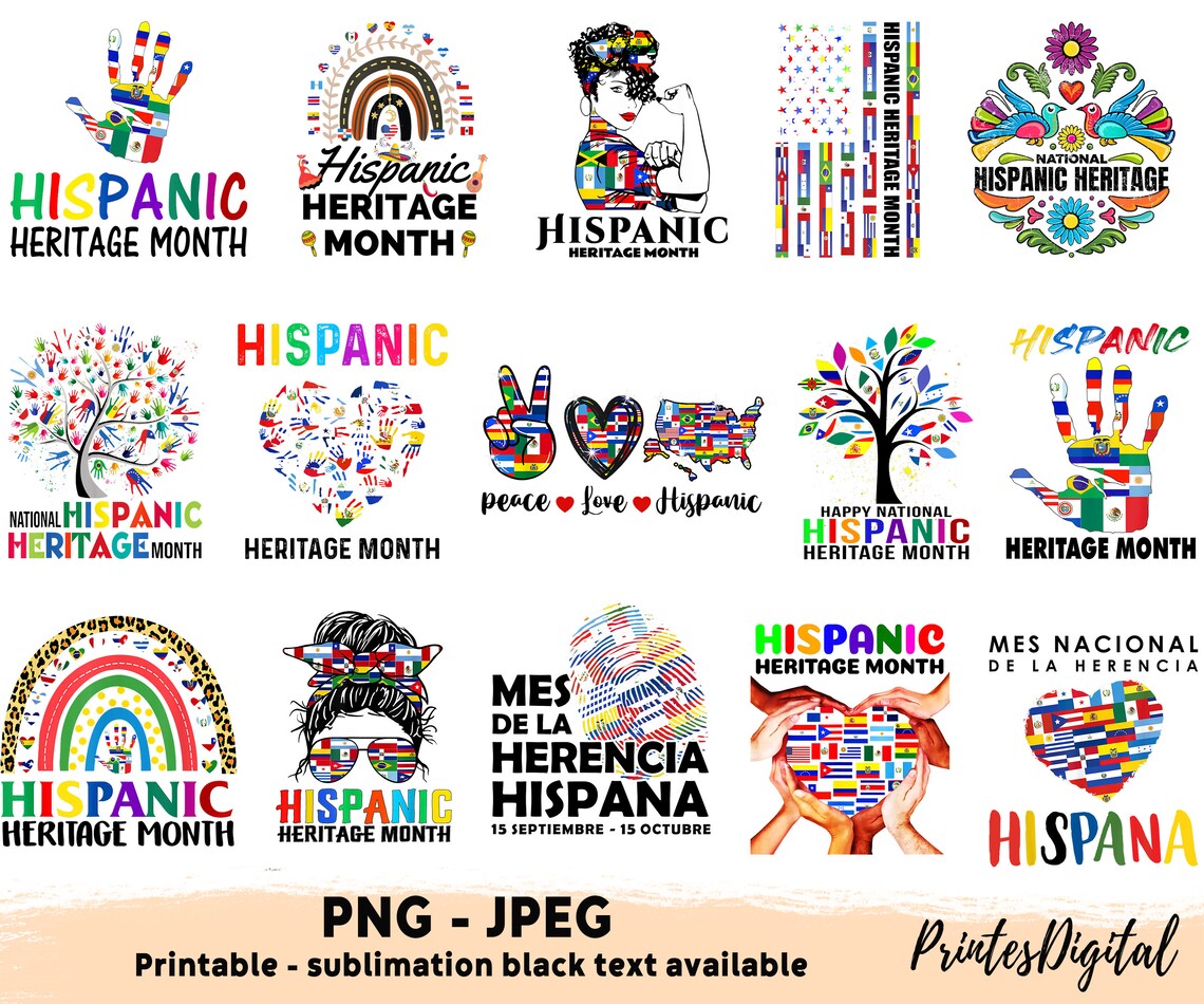 23 National Hispanic Heritage Month PNG Hispanic Heritage - Etsy
