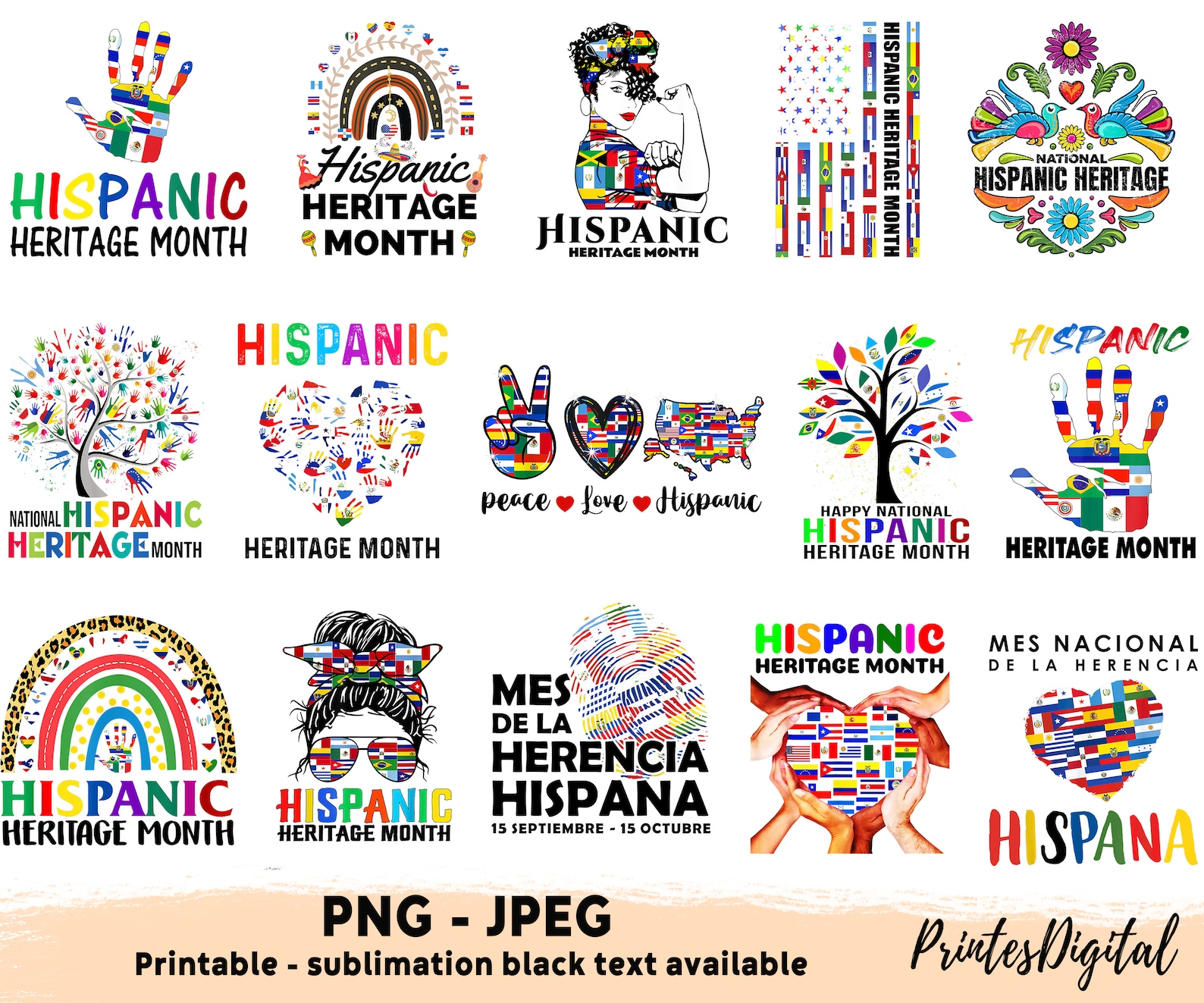 23 National Hispanic Heritage Month PNG Hispanic Heritage - Etsy