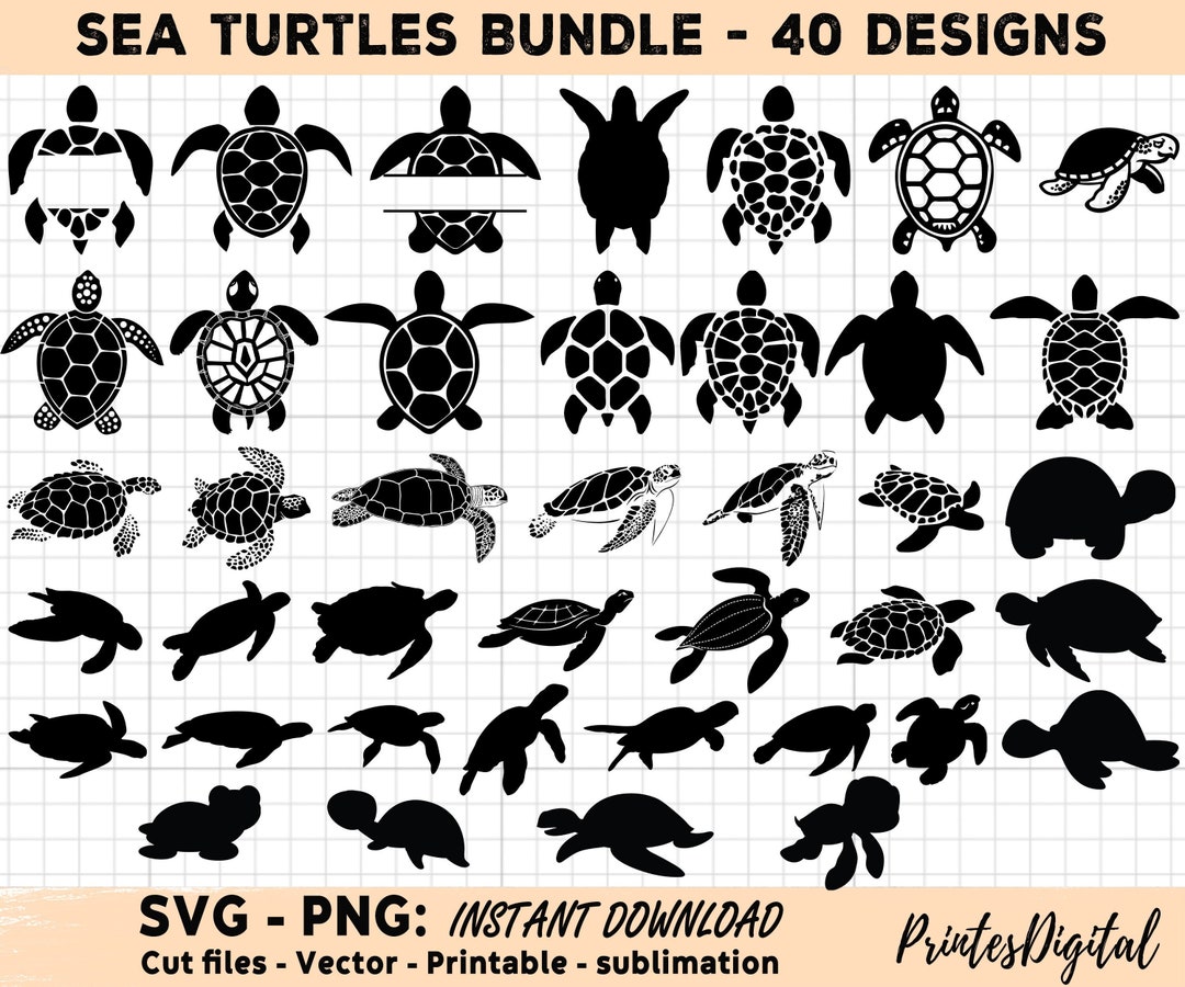 40 Sea Turtle Svg Bundle , Sea Turtle Svg, Sea Turtle Png, Tortoise Svg ...
