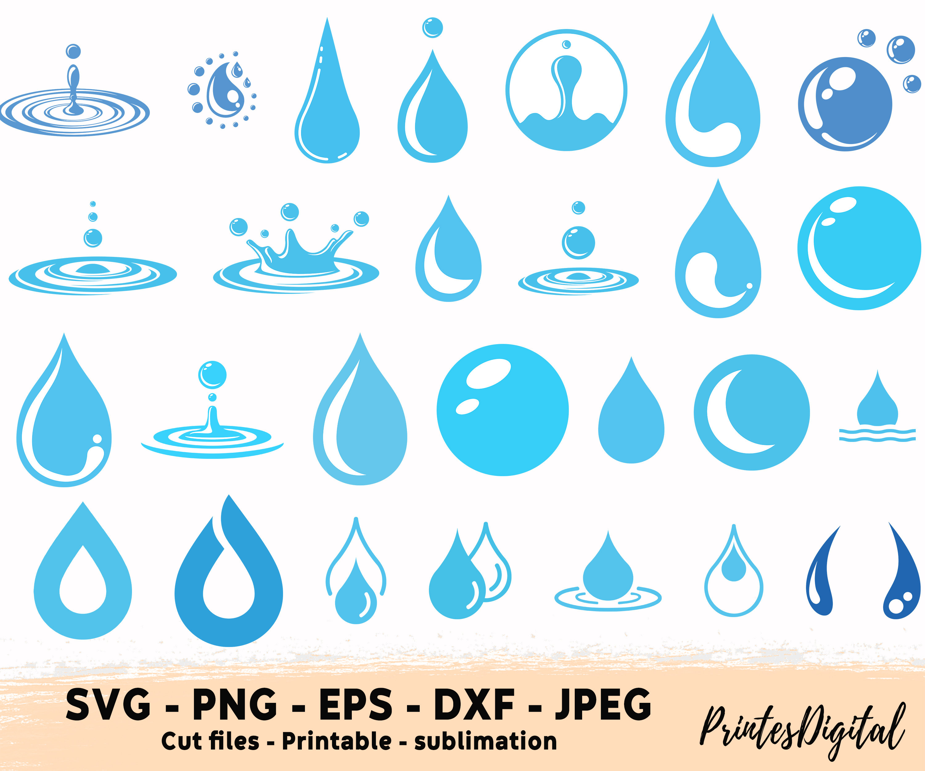 44 Water Droplet Png Svg Bundle, Water Drop Svg, Water Splash Svg ...