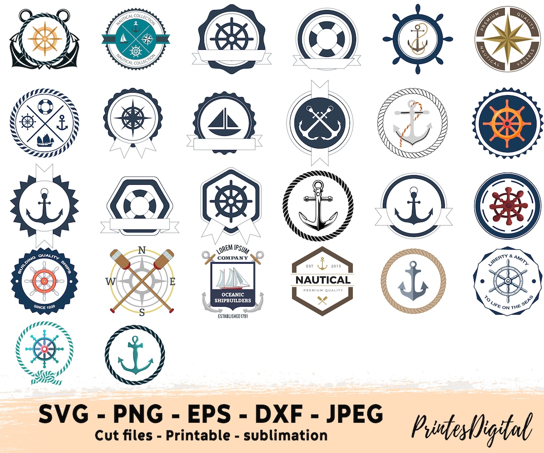 26 Nautical Badge Svg Png, Nautical Logo Svg Png, Nautical Name Svg ...