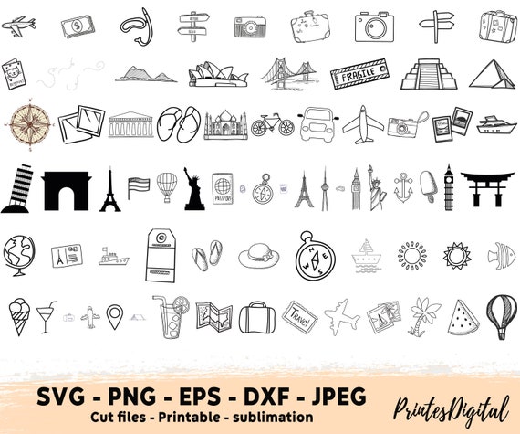 74 Travel Svg Bundle 74 Travel Png Travel Svg Files for - Etsy