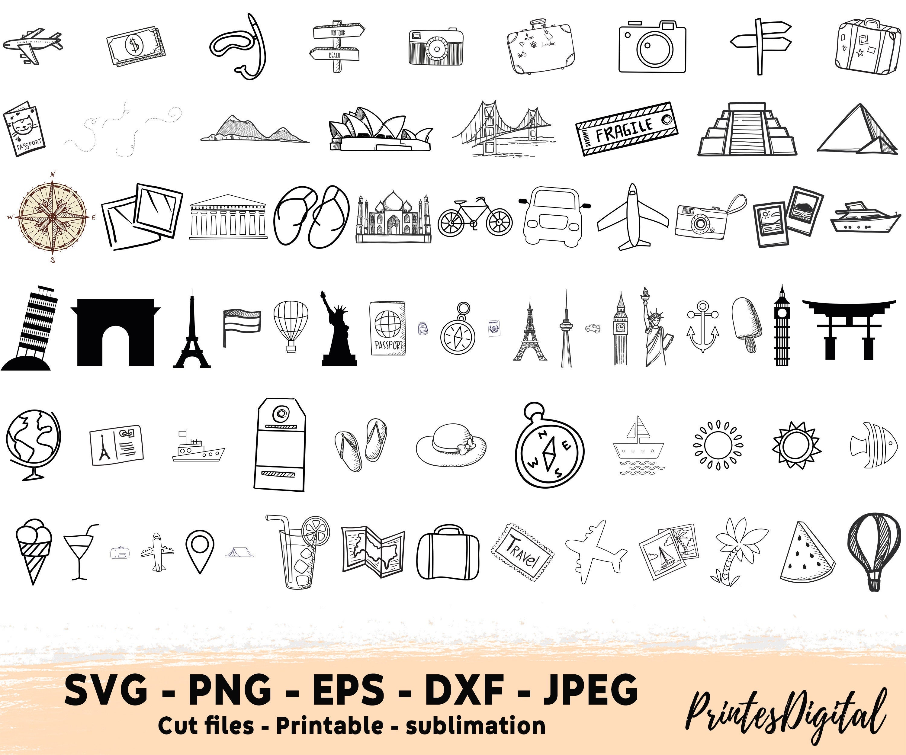 74 Travel Svg Bundle 74 Travel Png Travel Svg Files for - Etsy