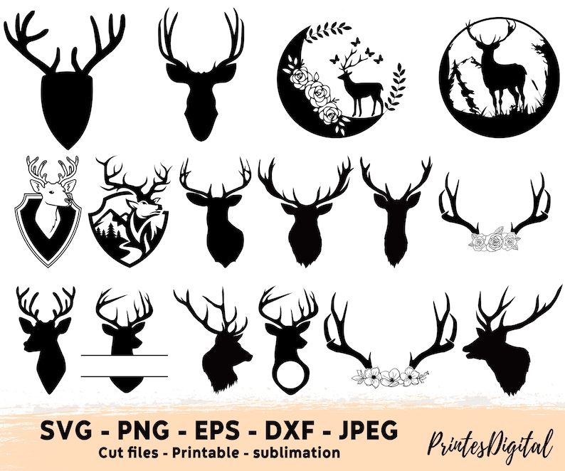 80 Deer Svg Deer Png Deer Antlers Svg Deer Hunting Svg - Etsy