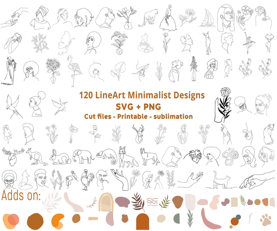 120 Line Art Svg Bundle, Lineart Png, Line Art Black Woman, Line Art ...