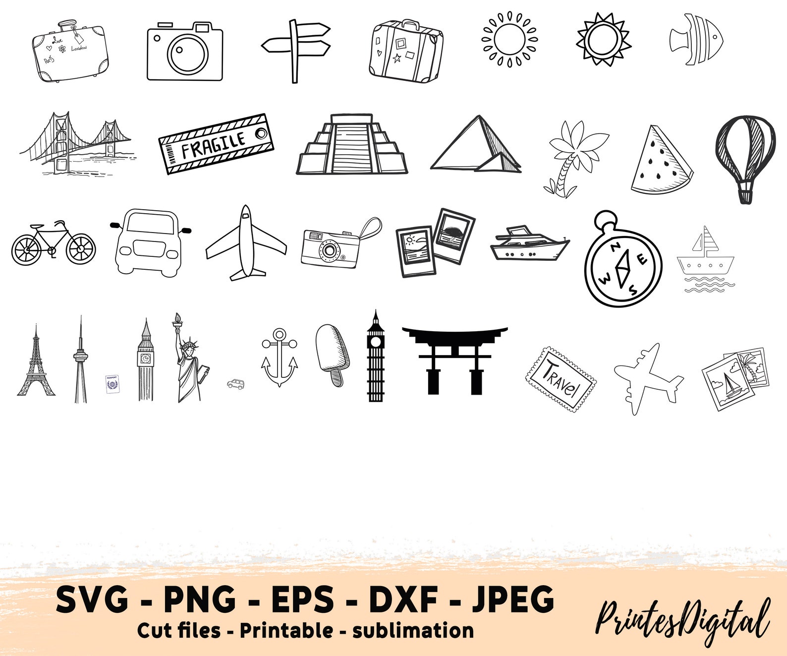 74 Travel Svg Bundle, 74 Travel Png, Travel Svg Files for Cricut ...