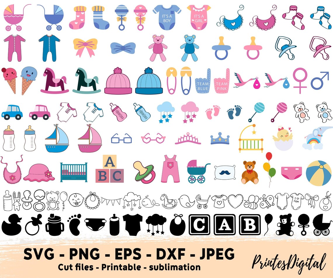 111 Baby Shower Svg Baby Shower Png Team Boy Team Girl Svg - Etsy