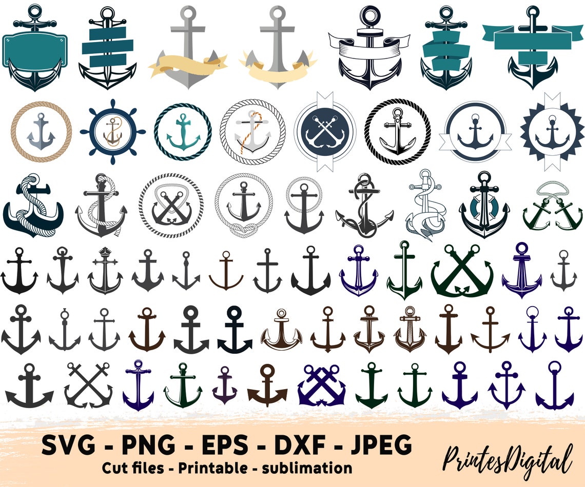 340 Nautical Svg Bundle Png Nautical Svg Clipart Anchor Svg - Etsy