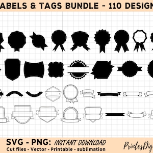 110 TAGS and LABELS Svg Png Bundle; Tag Svg, Label Svg, Product Labels ...