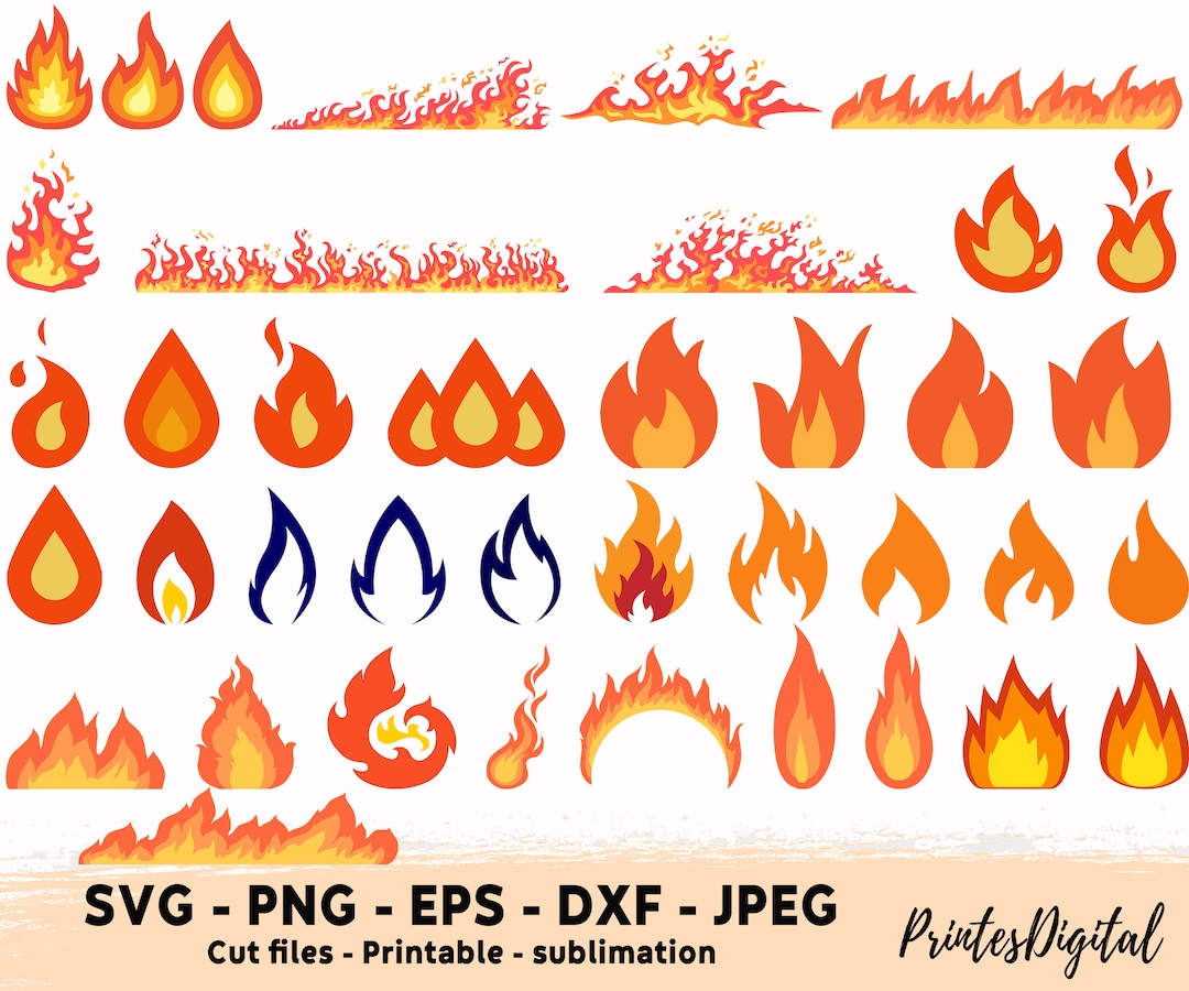 40 Fire SVG Bundle Png, Fire Svg, Fire Png, Flame Svg, Flame Wall Png ...
