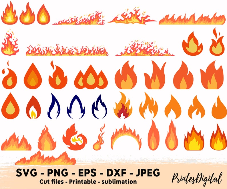 40 Fire SVG Bundle Png Fire Svg Fire Png Flame Svg Flame - Etsy Sweden