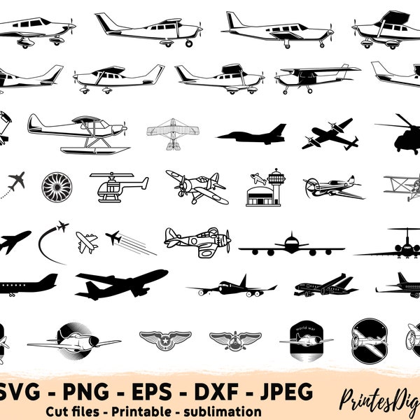 Airplane Svg - Etsy