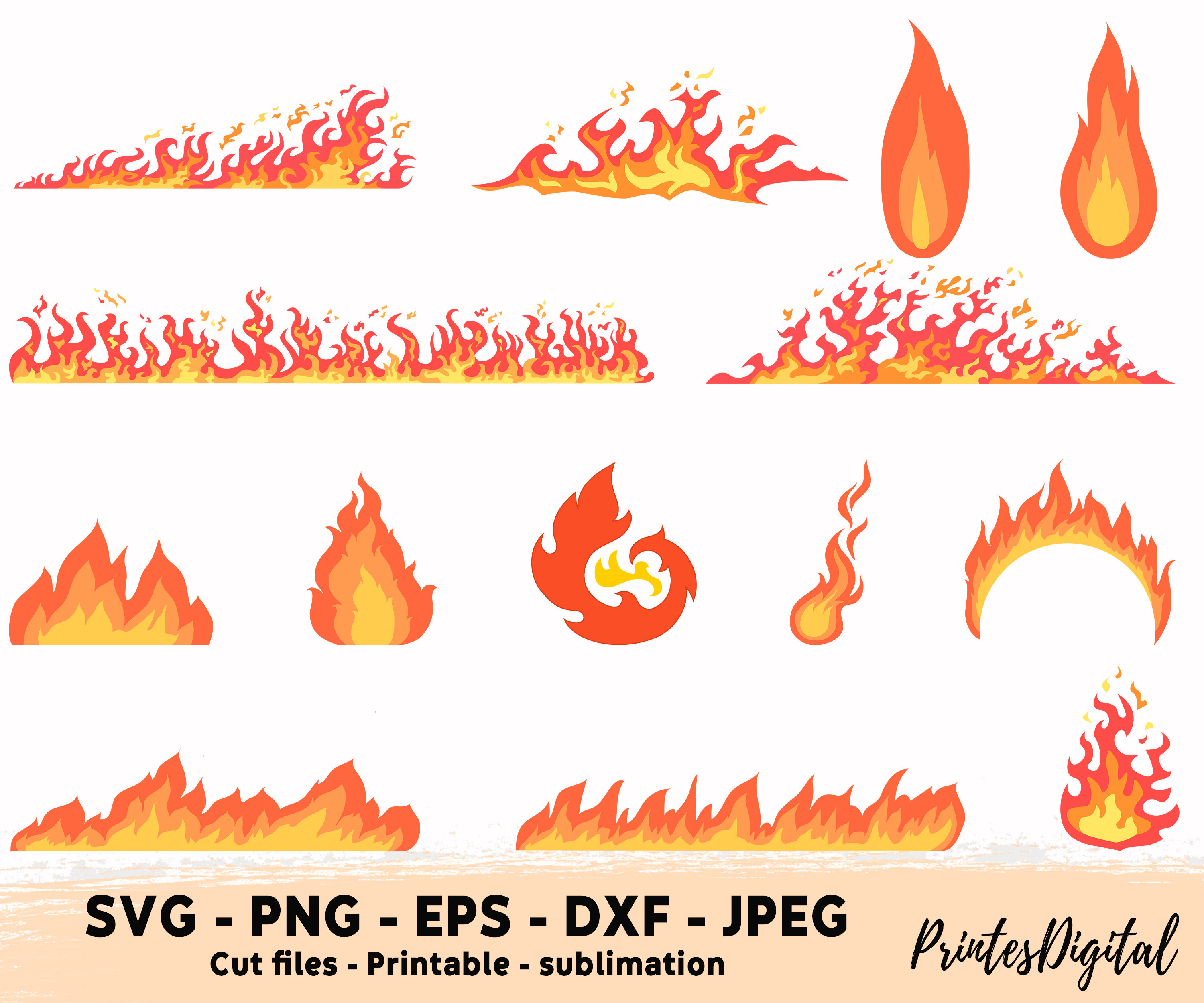 40 Fire SVG Bundle Png Fire Svg Fire Png Flame Svg Flame - Etsy UK