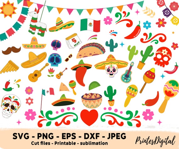 Mexican Svg Png Bundle Mexico Svg Png Cinco De Mayo Svg Png - Etsy UK
