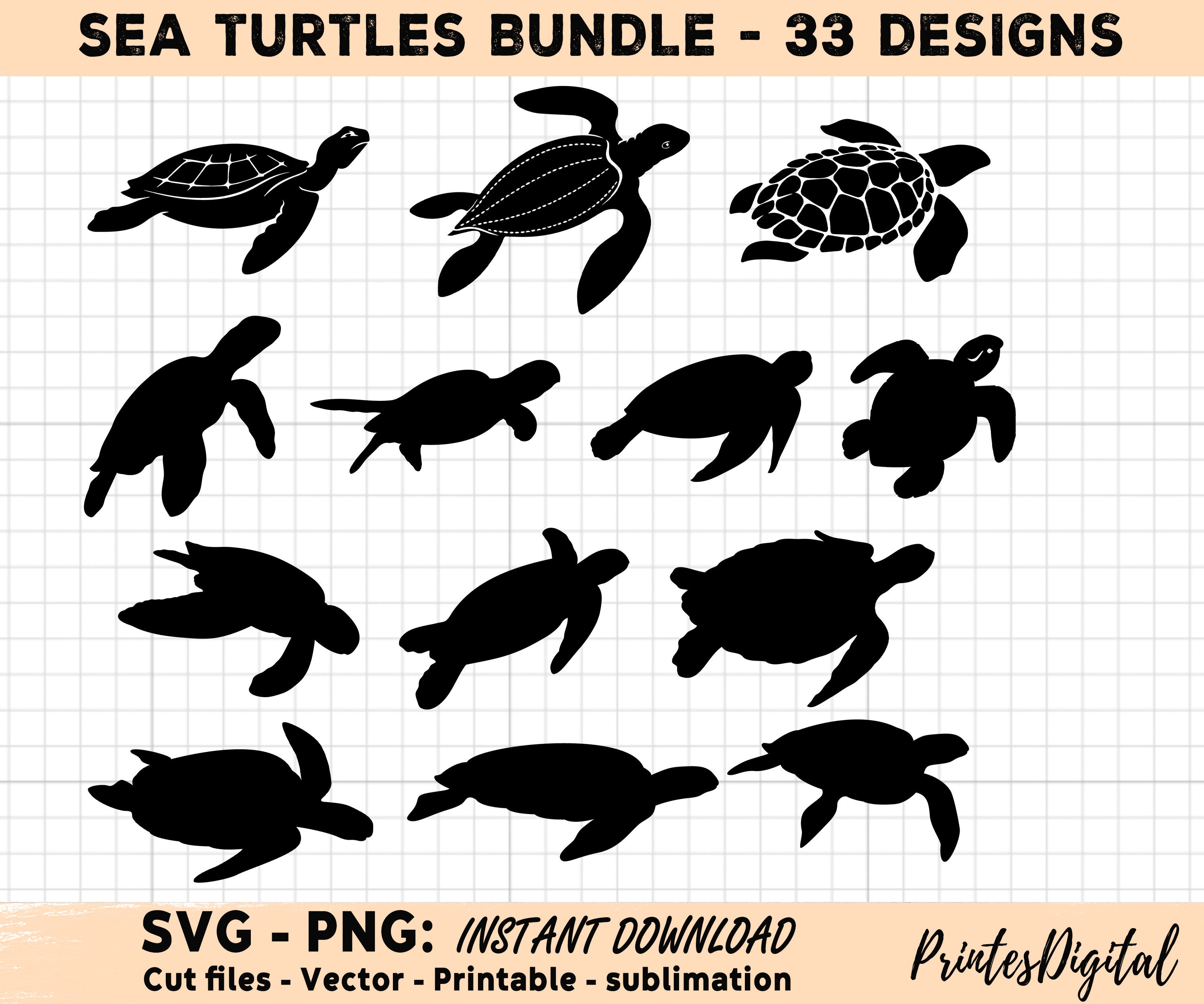 40 Sea Turtle Svg Bundle Sea Turtle Svg Sea Turtle Png - Etsy UK