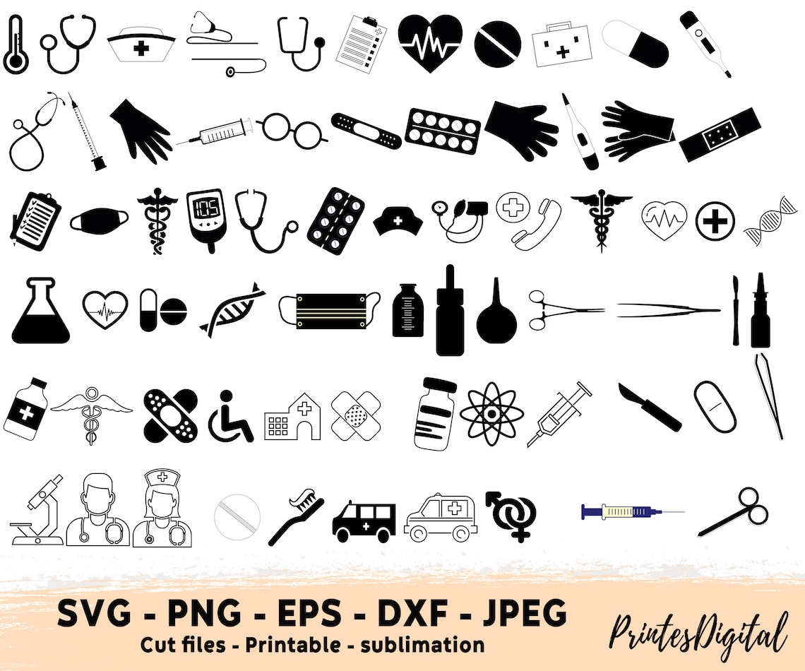 148 Médico svg Enfermera svg Enfermería svg Hospital svg - Etsy México