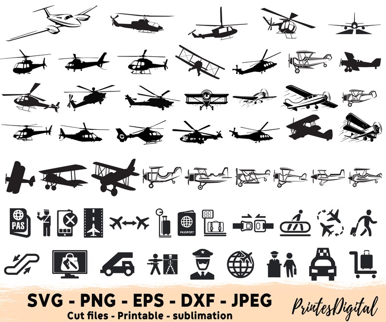 173 Aviation Svg Bundle Png Airplane Svg Png Biplane SVG - Etsy Canada