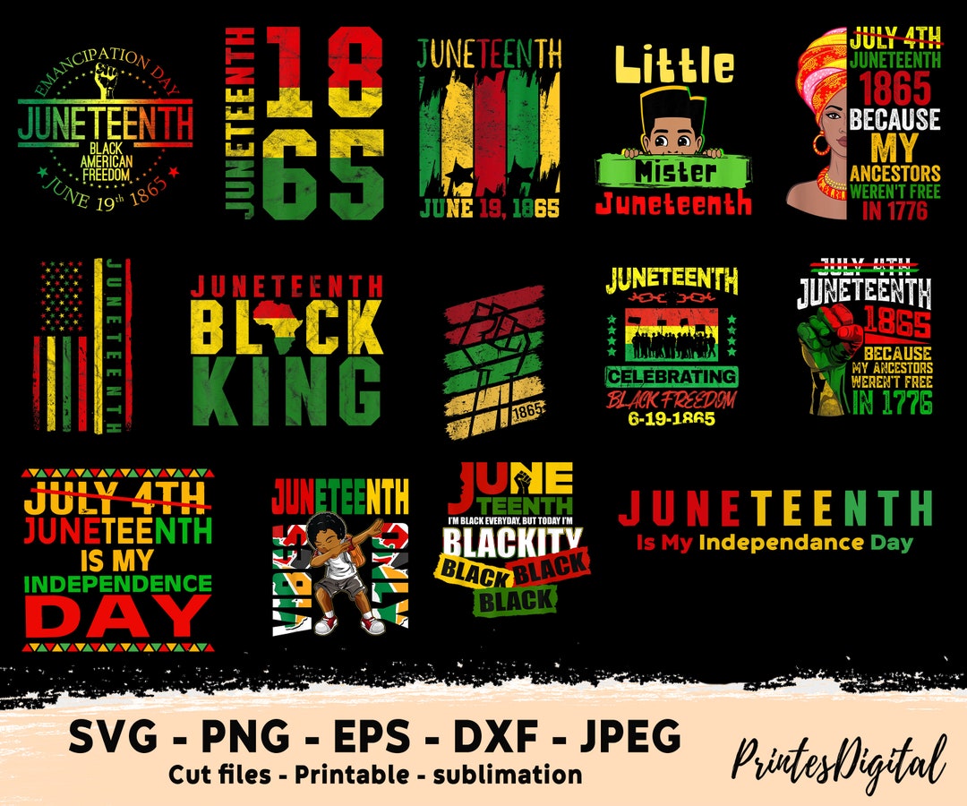 14 Juneteenth SVG PNG Bundle, Juneteenth Sublimation Png, Juneteenth is ...