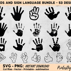 Handprint Svg, Sign Language Svg, Hands Png, Hands Svg, Hand Svg, Hand ...
