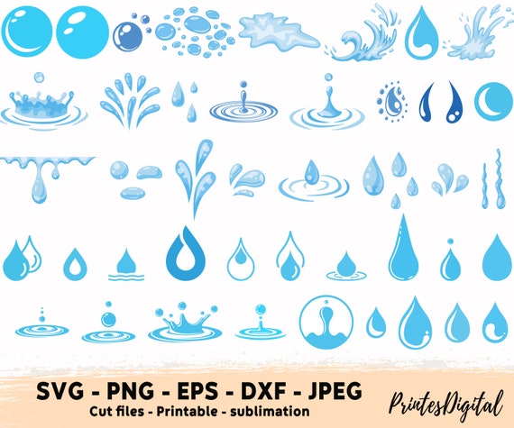 44 Water Droplet Png Svg Bundle Water Drop Svg Water Splash - Etsy