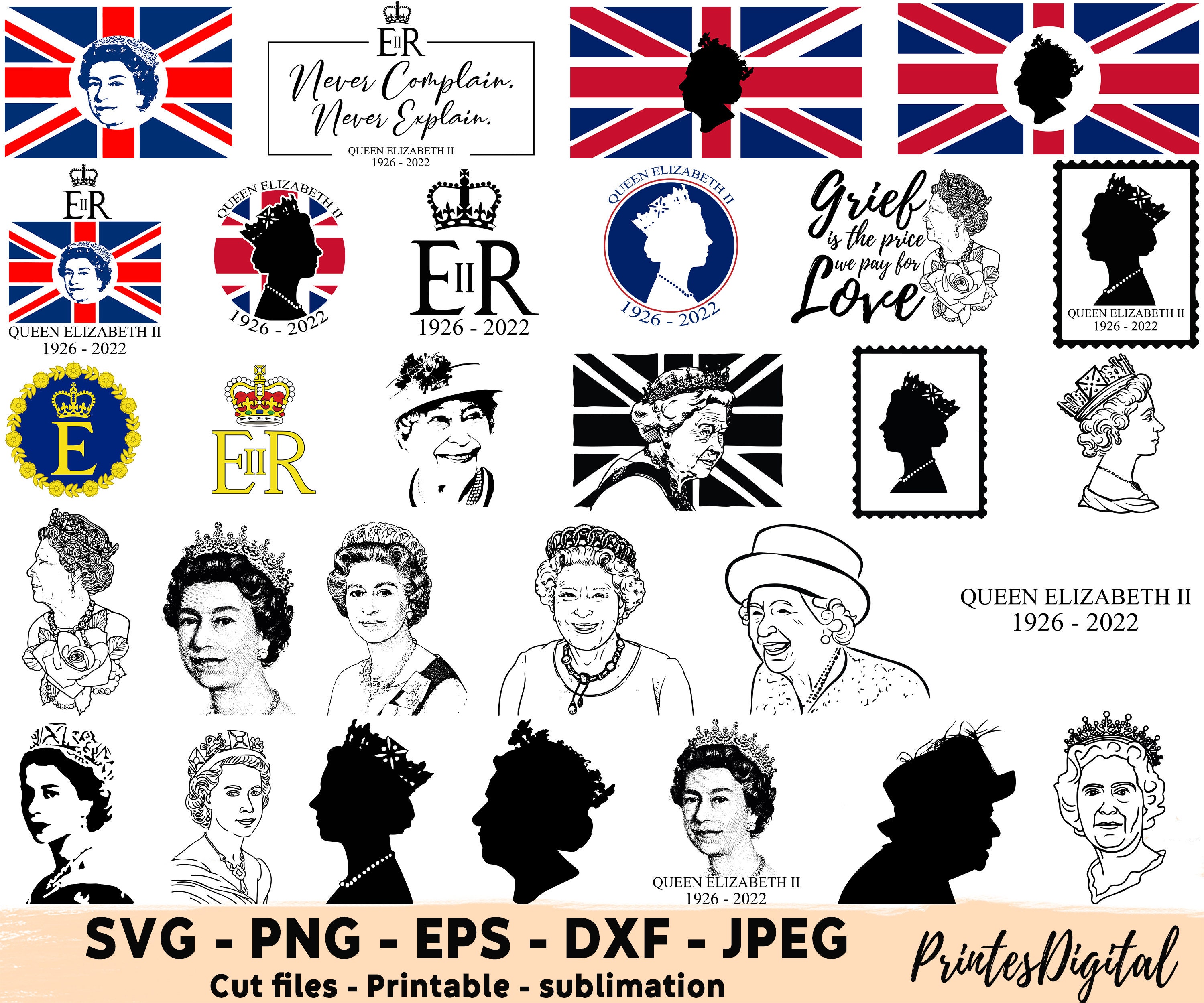 Queen Elizabeth Silhouette Vector