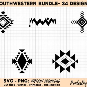 Southwestern Elements Svg Png, Aztec Svg Png Bundle, Southwest Ornament ...