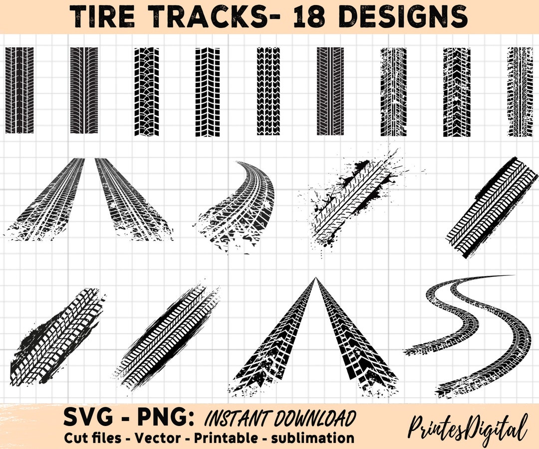 Tire Tracks Bundle, Tire Tracks Svg, Tire Tracks Png, Tire Svg, Tire ...