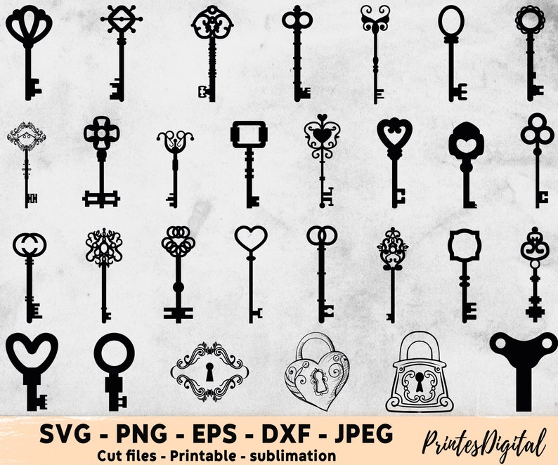 29 Keys SVG Keys Png Key Svg Key Png Vintage Key Lock - Etsy Canada
