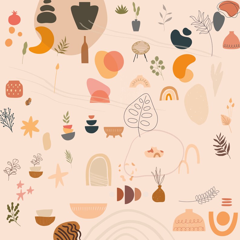 120 Boho Elements Boho Svg Bundle Boho Png Bundle Abstract - Etsy