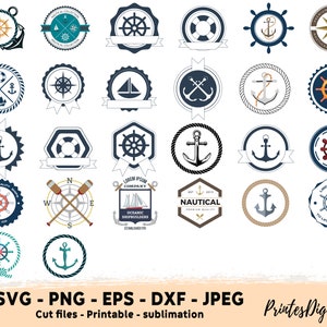 340 Nautical Svg Bundle Png, Nautical Svg Clipart, Anchor Svg, Fish Svg ...