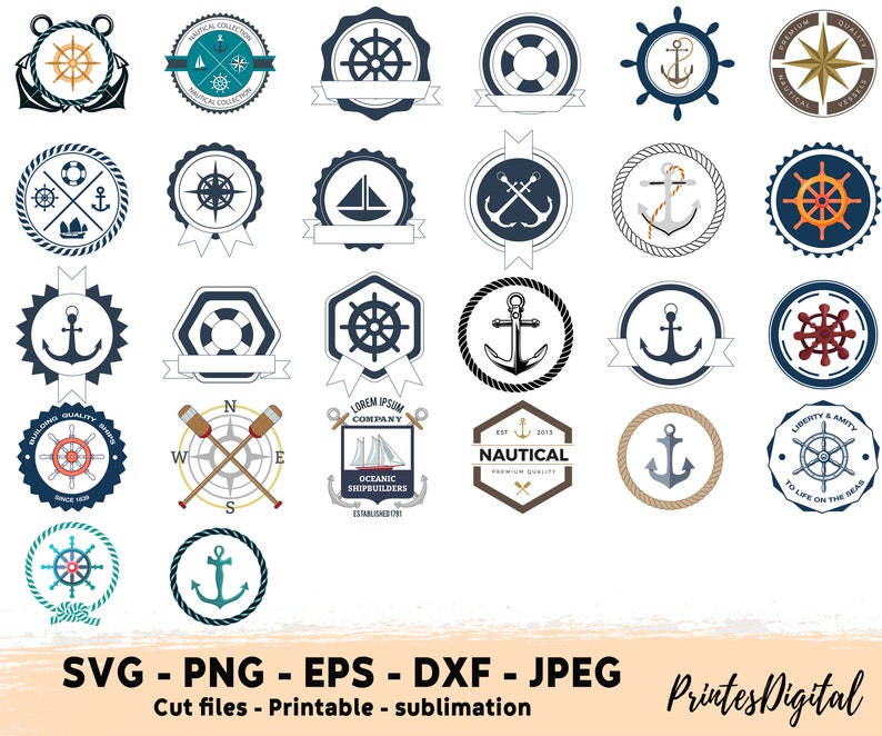 340 Nautical Svg Bundle Png, Nautical Svg Clipart, Anchor Svg, Fish Svg ...