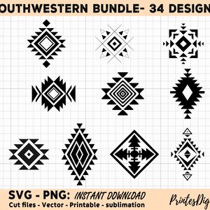 Southwestern Elements Svg Png, Aztec Svg Png Bundle, Southwest Ornament ...