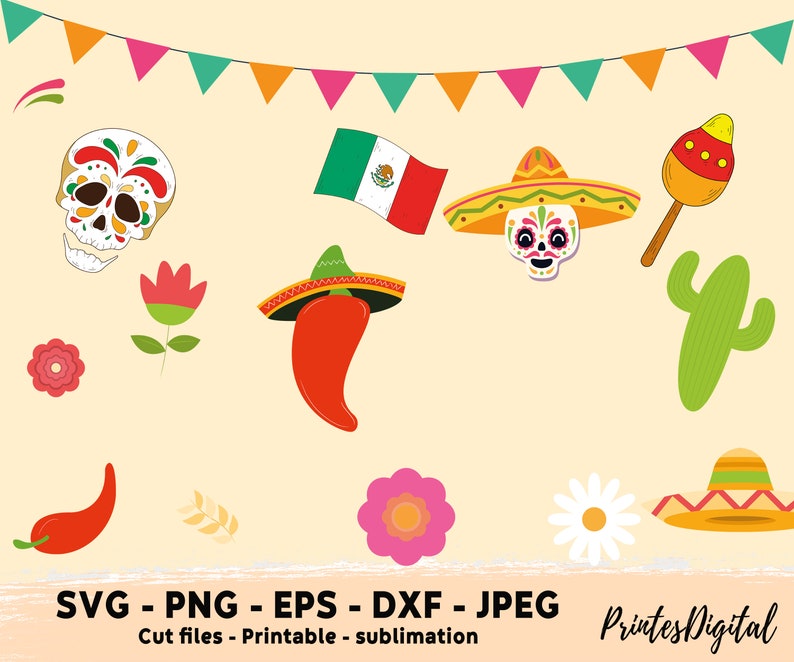 Mexican Svg Png Bundle, Mexico Svg Png, Cinco De Mayo Svg Png, Sombrero ...