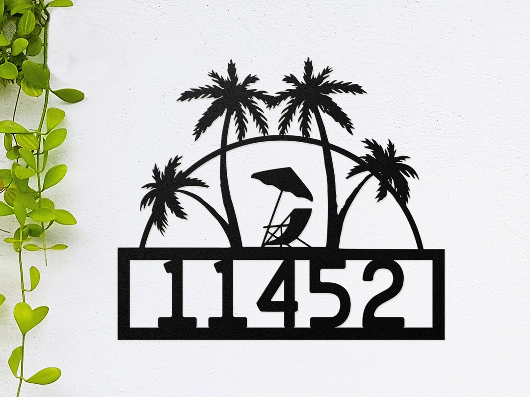 Tropical Beach House Number Sign Exotic Address Sign - Etsy