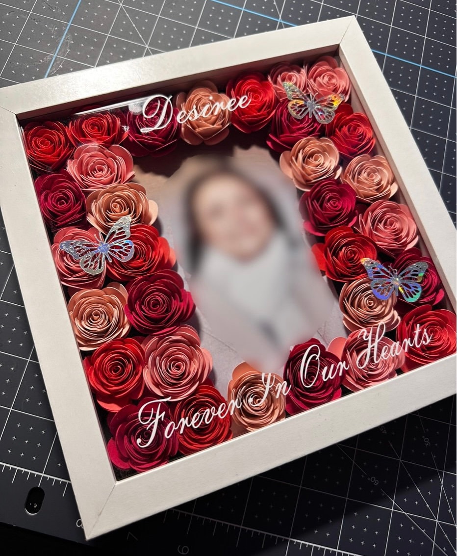 Memorial Flower Shadow Box Paper Flowers Flower Shadowbox in Loving ...