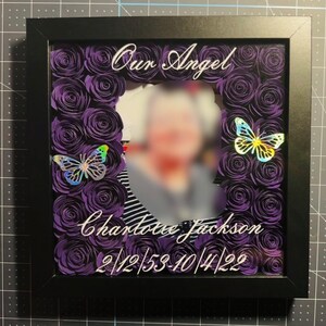 Memorial Flower Shadow Box| Paper Flowers | Flower Shadowbox | in ...