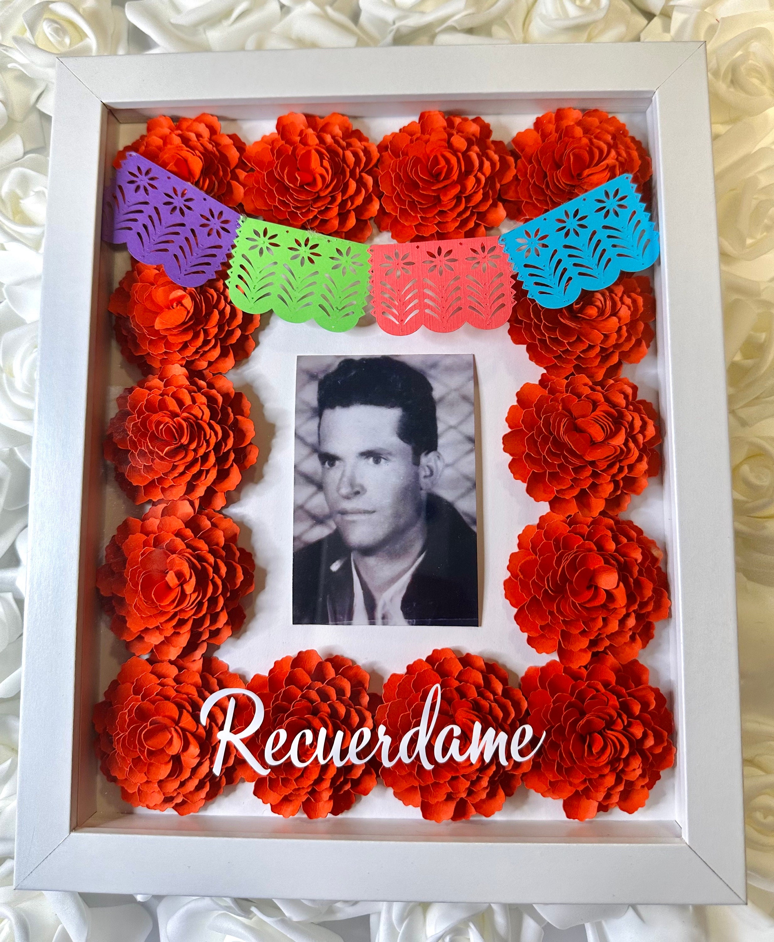 Memorial Flower Shadow Box| Paper Flowers | Flower Shadowbox|in Loving ...