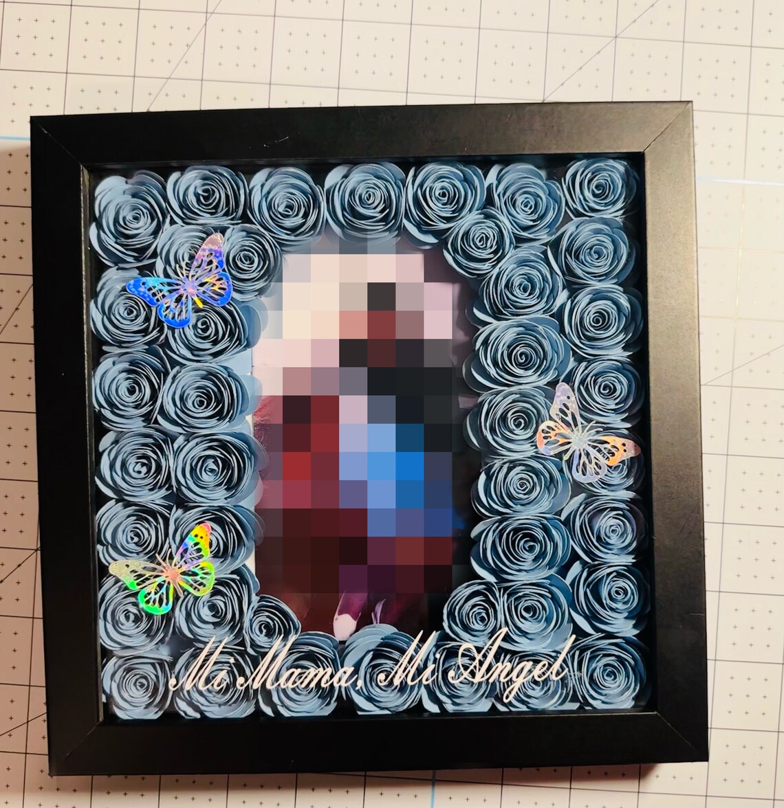 Memorial Flower Shadow Box Paper Flowers Flower Shadowbox in Loving ...