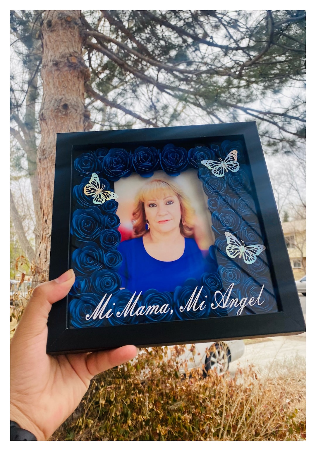 Memorial Flower Shadow Box| Paper Flowers | Flower Shadowbox | in ...