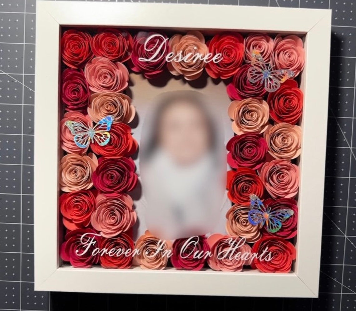 Memorial Flower Shadow Box Paper Flowers Flower Shadowbox in Loving ...
