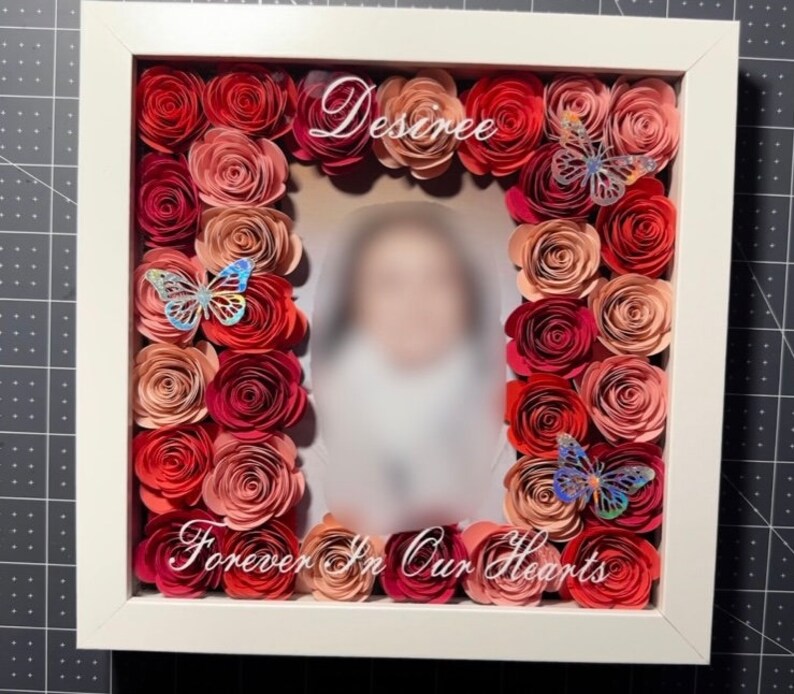 Memorial Flower Shadow Box Paper Flowers Flower Shadowbox in Loving ...