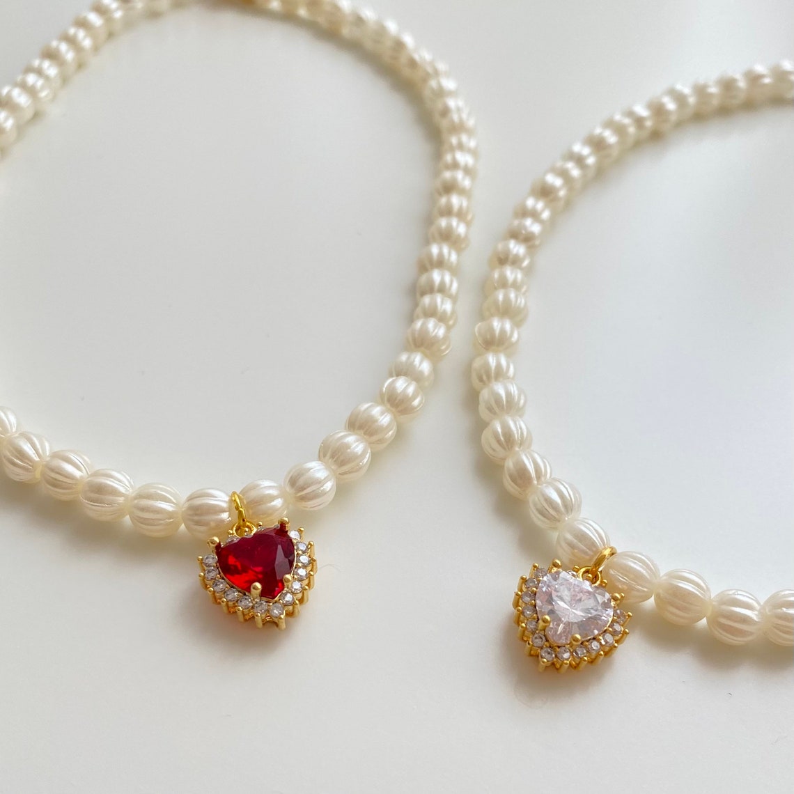 Lana Del Rey Necklacezircon Stone Pearl Heart Necklace, Princess ...