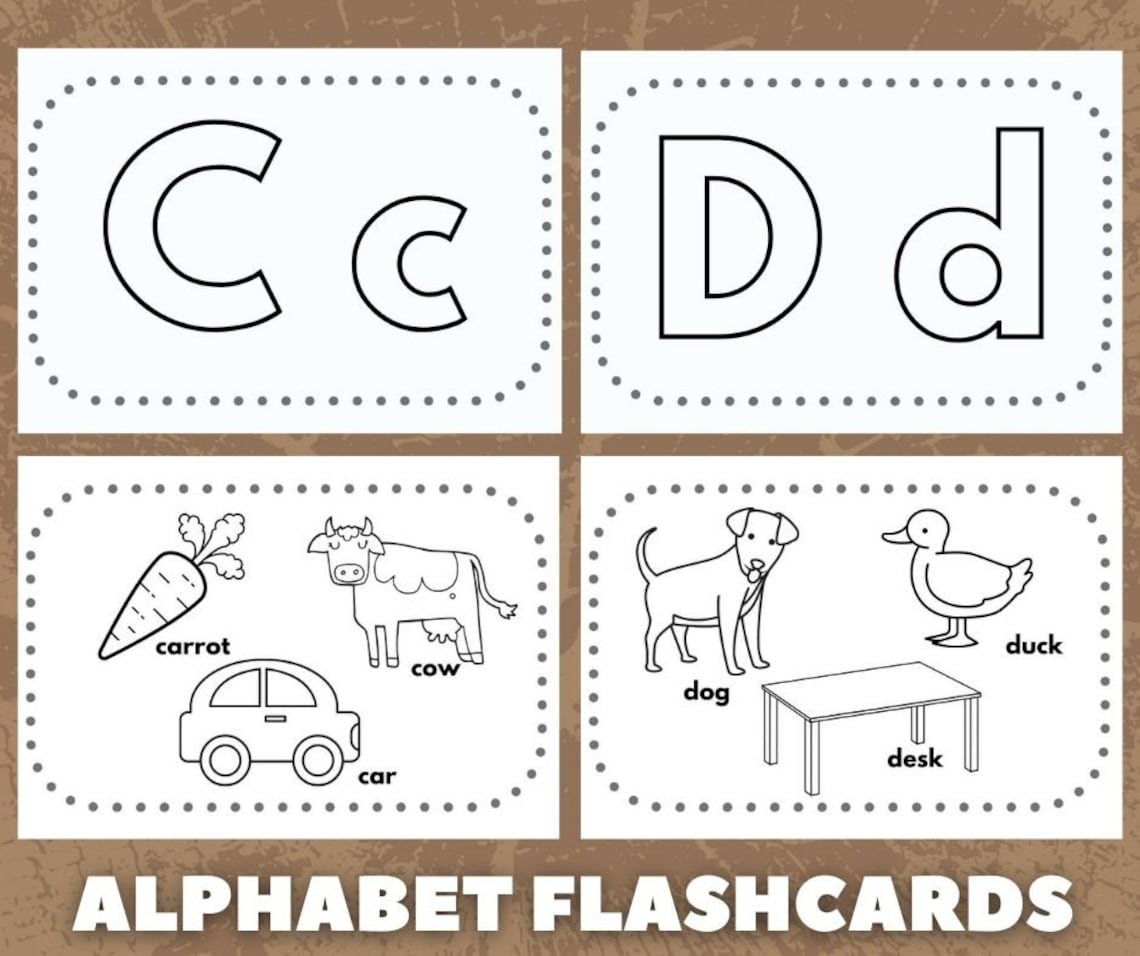 Printable Alphabet Coloring Pages, ABC Printable Flashcards, Pre-k ...