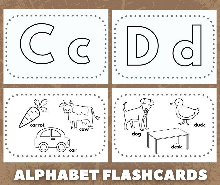 Printable Alphabet Coloring Pages, ABC Printable Flashcards, Pre-k ...