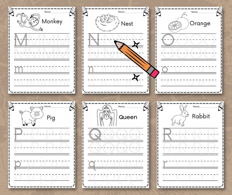 Alphabet Tracing Worksheet, Upper and Lower Case, Alphabet Printable ...