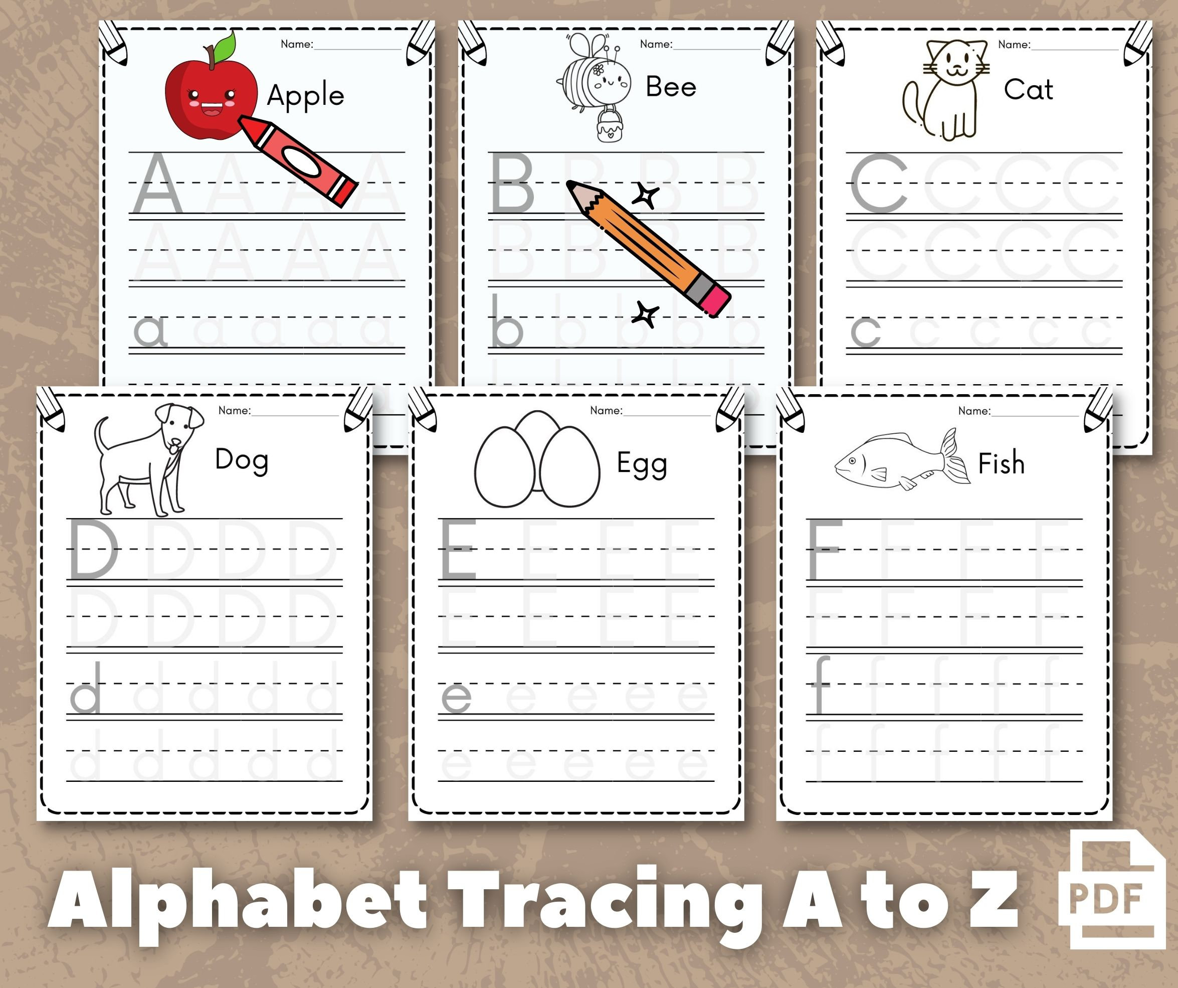 Alphabet Tracing Worksheet, Upper and Lower Case, Alphabet Printable ...