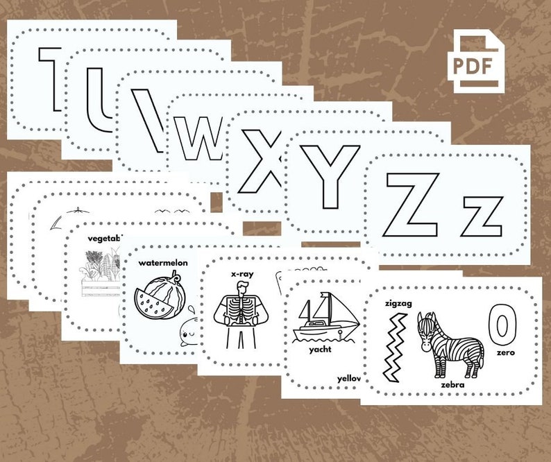Printable Alphabet Coloring Pages, ABC Printable Flashcards, Pre-k ...