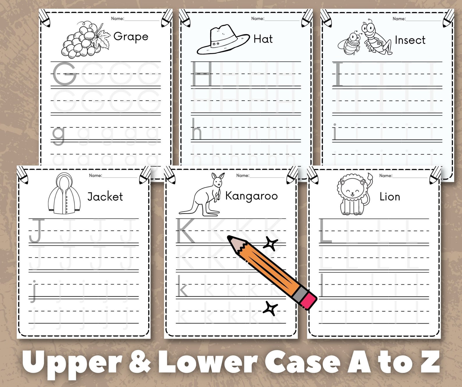 Alphabet Tracing Worksheet, Upper and Lower Case, Alphabet Printable ...